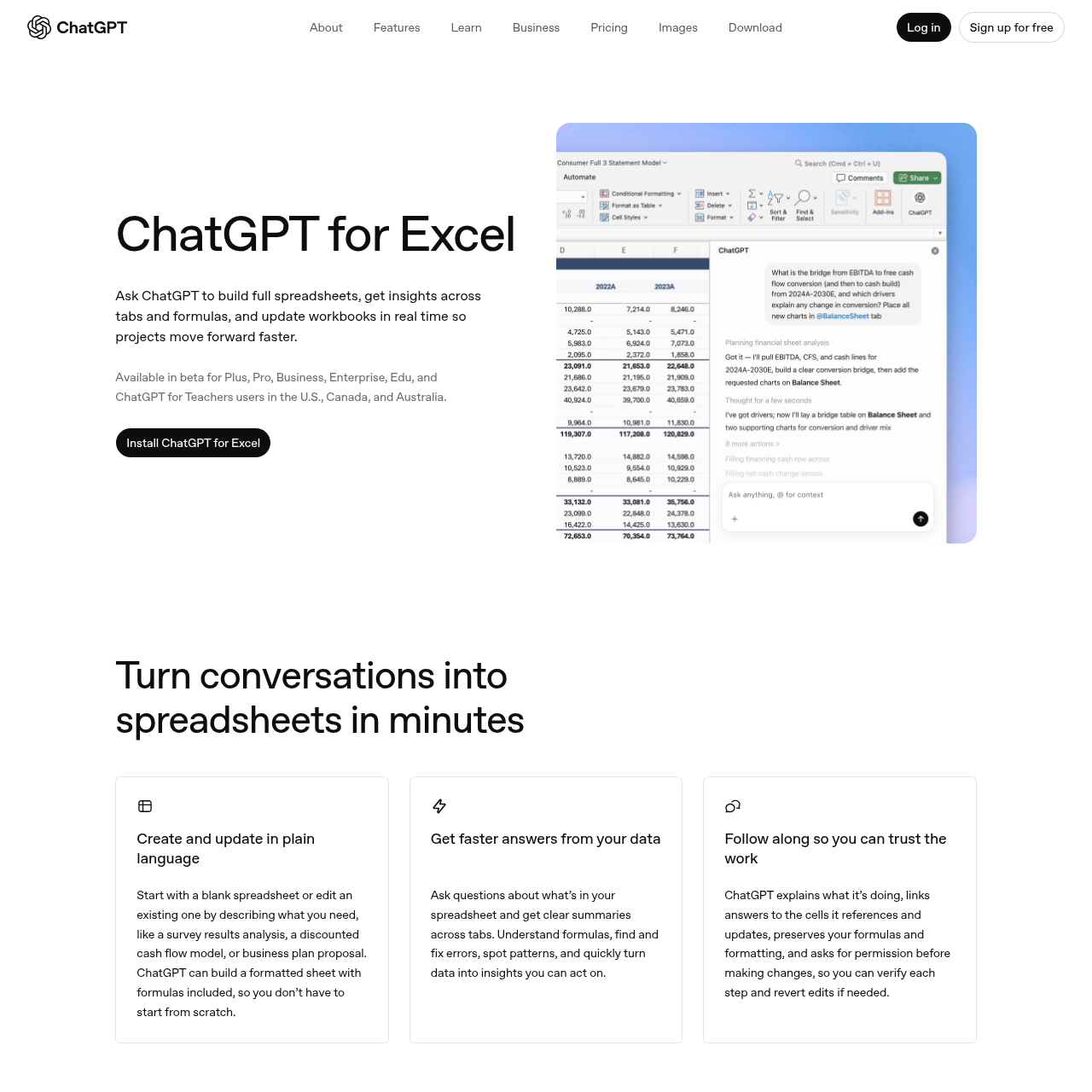 ChatGPT for Excel - ChatGPT for Excel: Build, Analyze, and Update ...