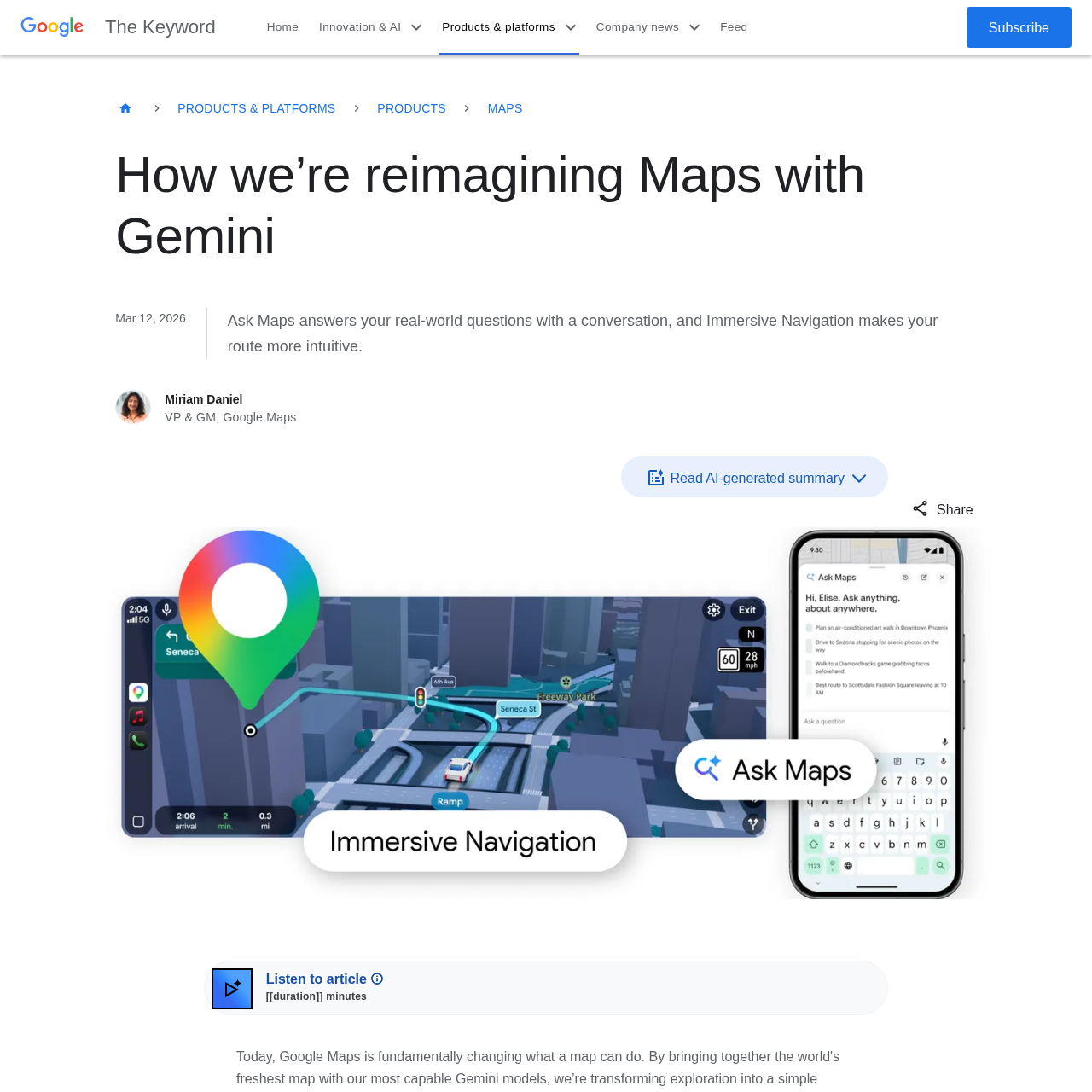 Ask Maps by Google - Google Maps with Gemini: Reimagining Navigation ...