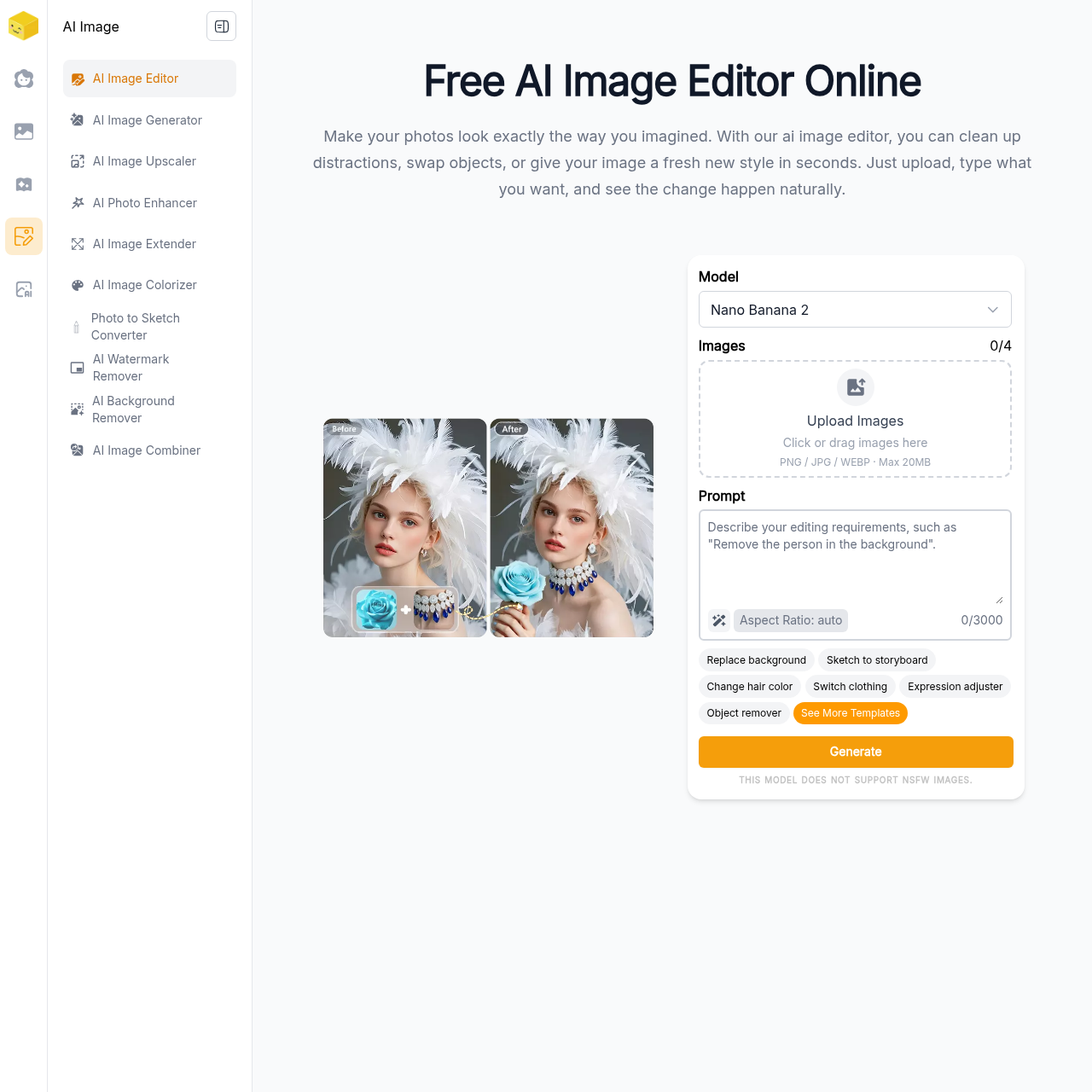 Live3D AI Image Editor - Free AI Image Editor Online: Edit Photos with ...